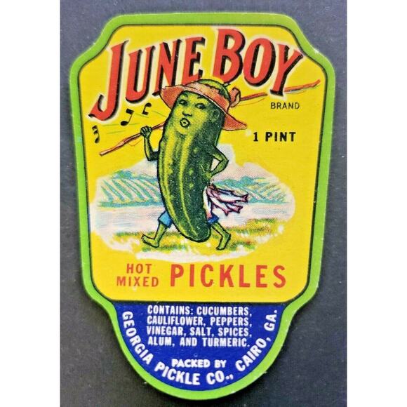 June Boy | Art | Vintage June Boy Kosher Style Dill Pickles Jar Label ...
